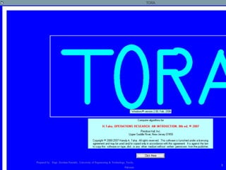 Tora (2 phase itteration, simplex method) | PDF