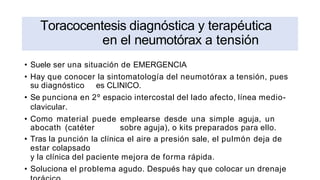 TORACOCENTESIS DERRAME PLEURAL EXPO PARA ENTENDER EL PROCEDIMIENTO | PPTX