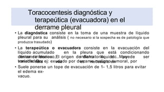 TORACOCENTESIS DERRAME PLEURAL EXPO PARA ENTENDER EL PROCEDIMIENTO | PPTX