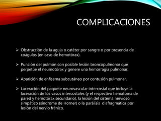 Toracocentesis e insercion de sonda pleural | PPTX