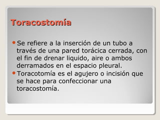 Toracostomía | PPT