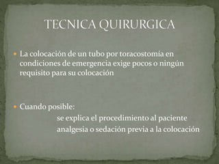Toracostomia con tubo | PPTX