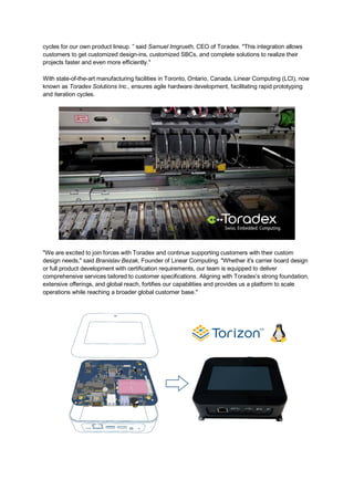 Toradex Strengthens Custom Solutions Offering with Acquisition of ...