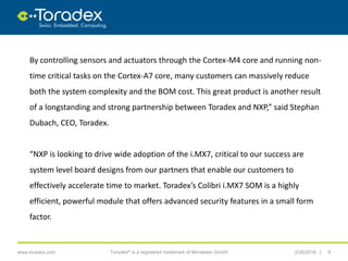 Toradex Expands Product Portfolio with New Embedded Computer Based on ...