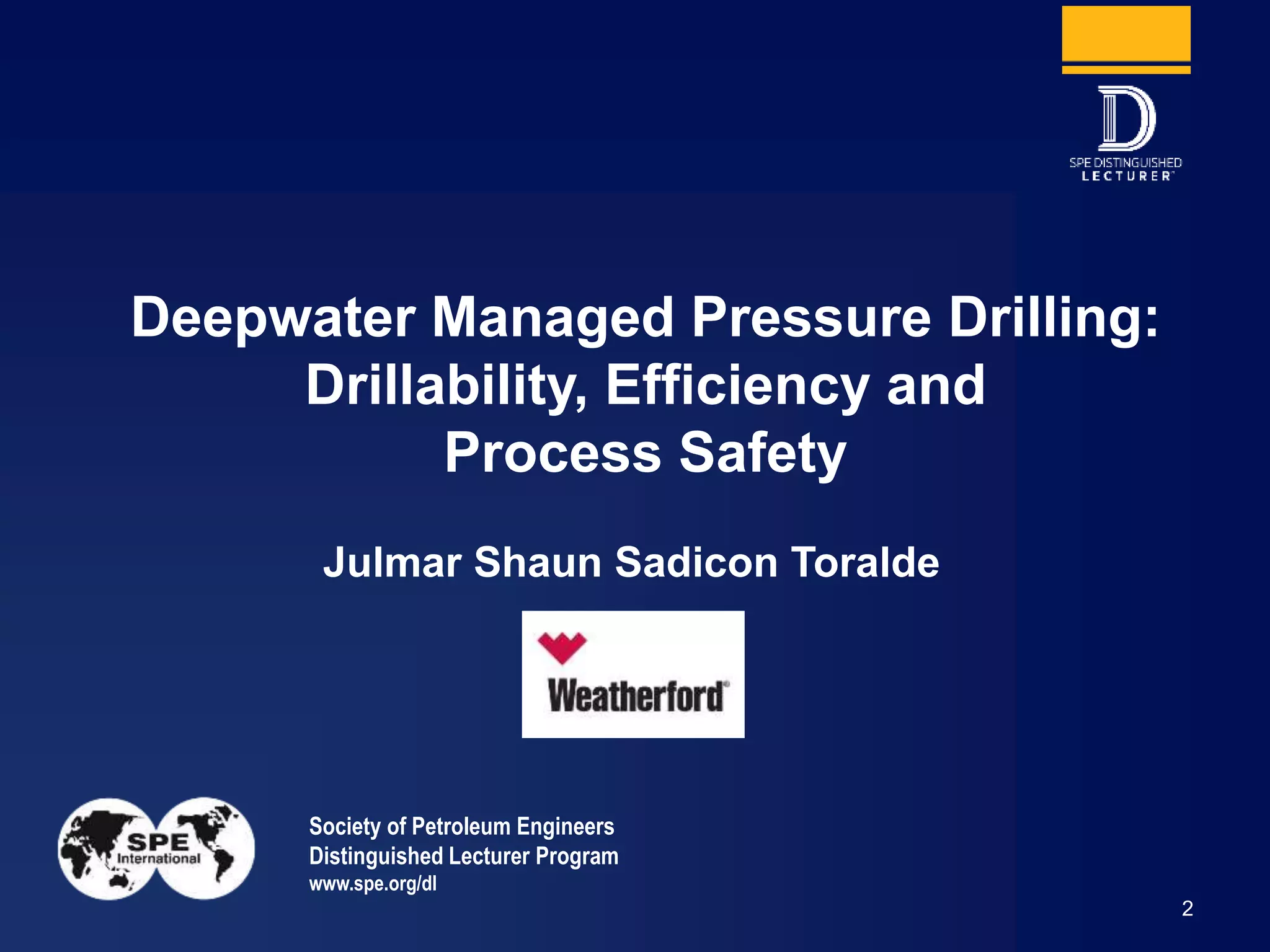 "Deepwater Managed Pressure Drilling and Well Drillability, Efficiency ...