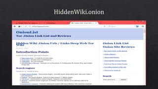 Tor and Deep Web - PPT | PPTX