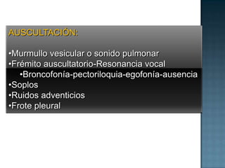 Examen físico respiratorio | PPTX