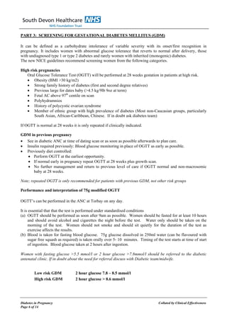 Torbay antenatal clinic guidelines | PDF | Pregnancy | Reproductive Health