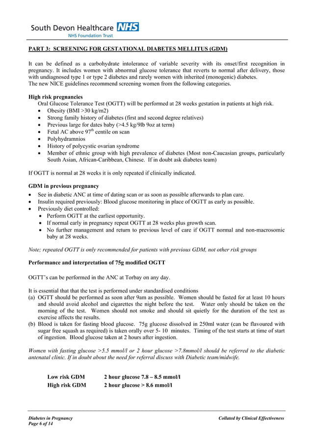 Torbay antenatal clinic guidelines | PDF | Pregnancy | Reproductive Health