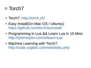 Torch7 and ConvNet | PPT