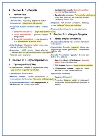 Document: TORCH Infections for Step 1 USMLE | PDF