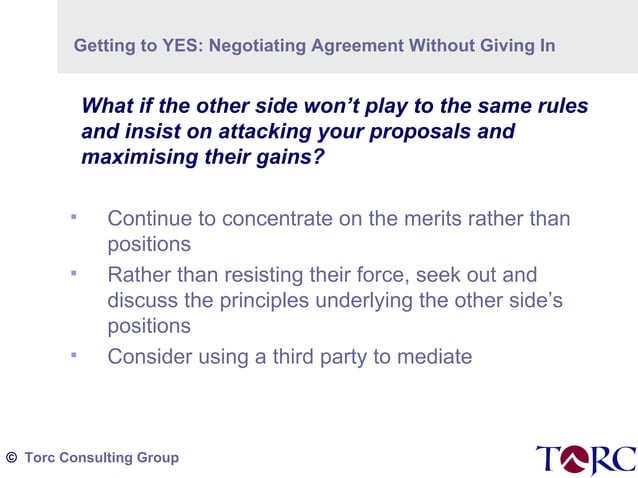 Torc Thumbnail 4 Getting To Yes - Negotiating Agreement Without Giving ...