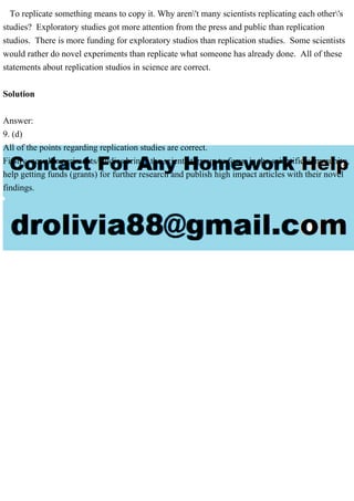 To replicate something means to copy it. Why arent many scientist.pdf