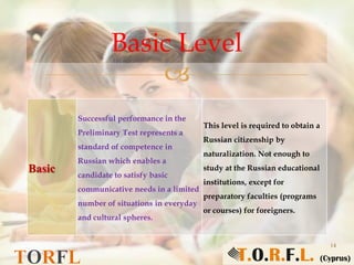 TORFL RUSSIAN LANGUAGE EXAM | PPTX