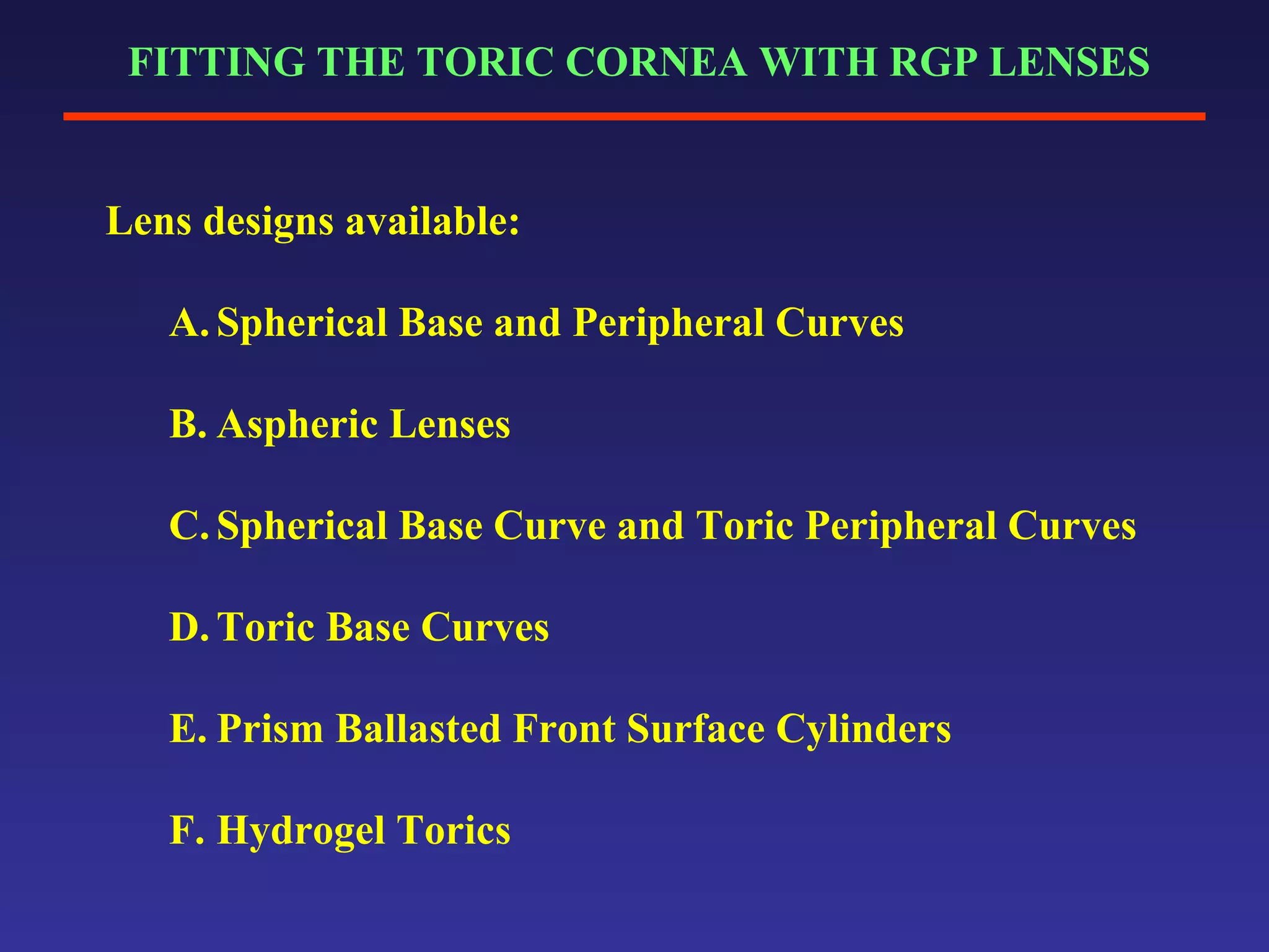 Toric rgp fit | PPT