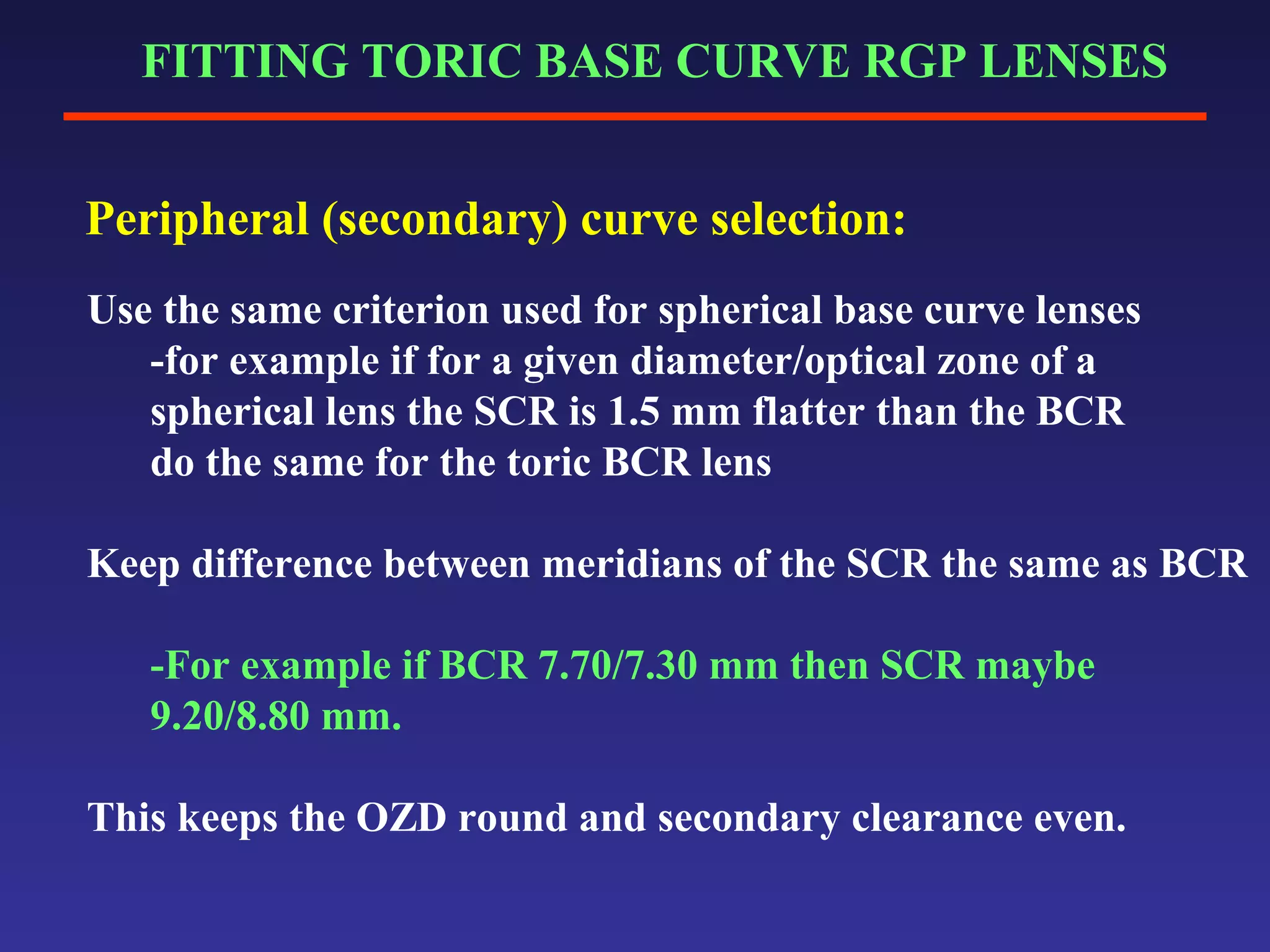 Toric rgp fit | PPT
