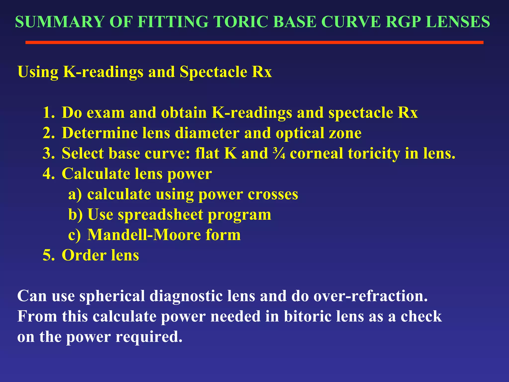 Toric rgp fit | PPT