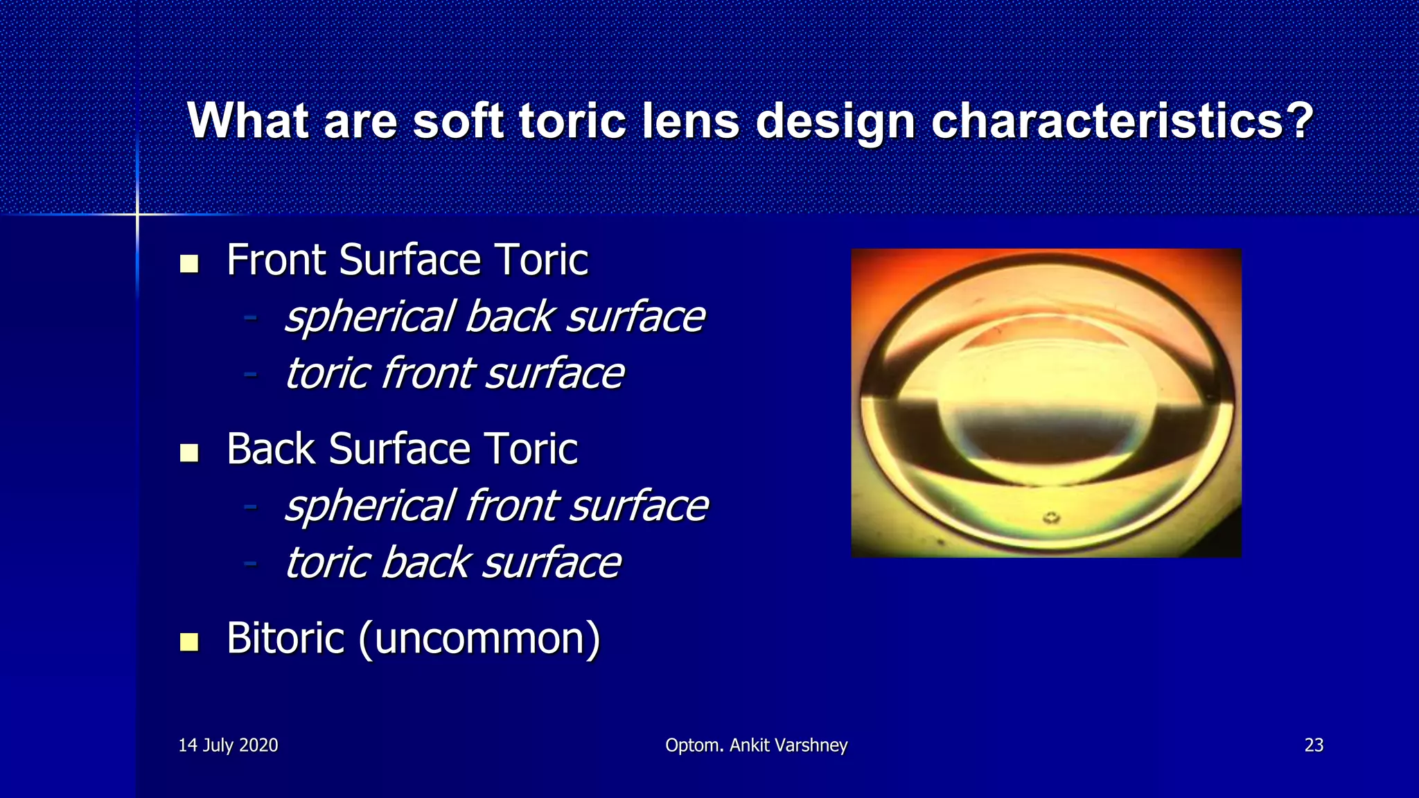 Toric soft contact lenses by optom ankit varshney | PPTX