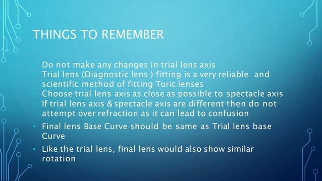 Soft Toric Contact lens | PPTX | Eye and Vision Conditions | Diseases ...