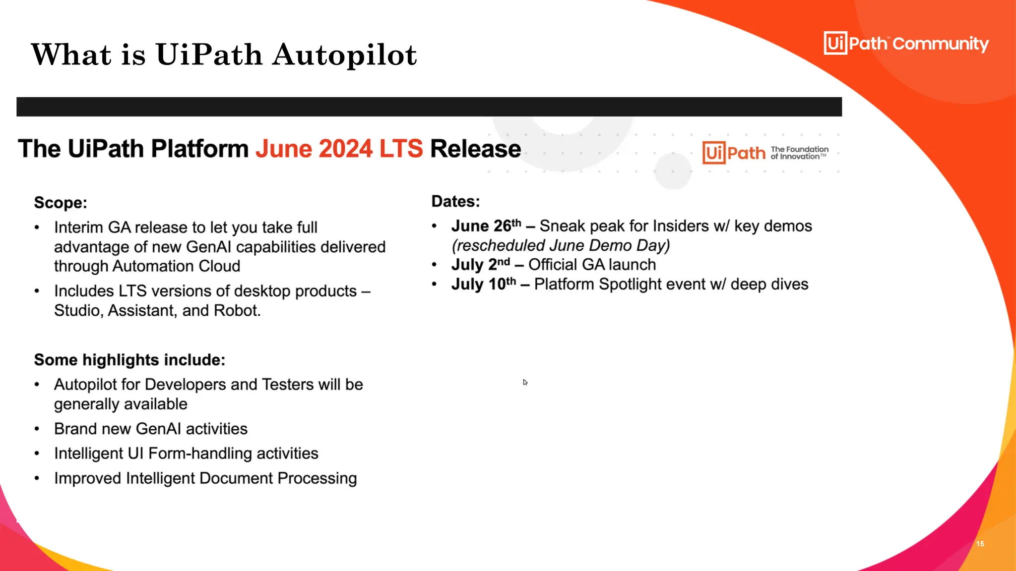 Le nuove frontiere dell'AI nell'RPA con UiPath Autopilot™ | PPT