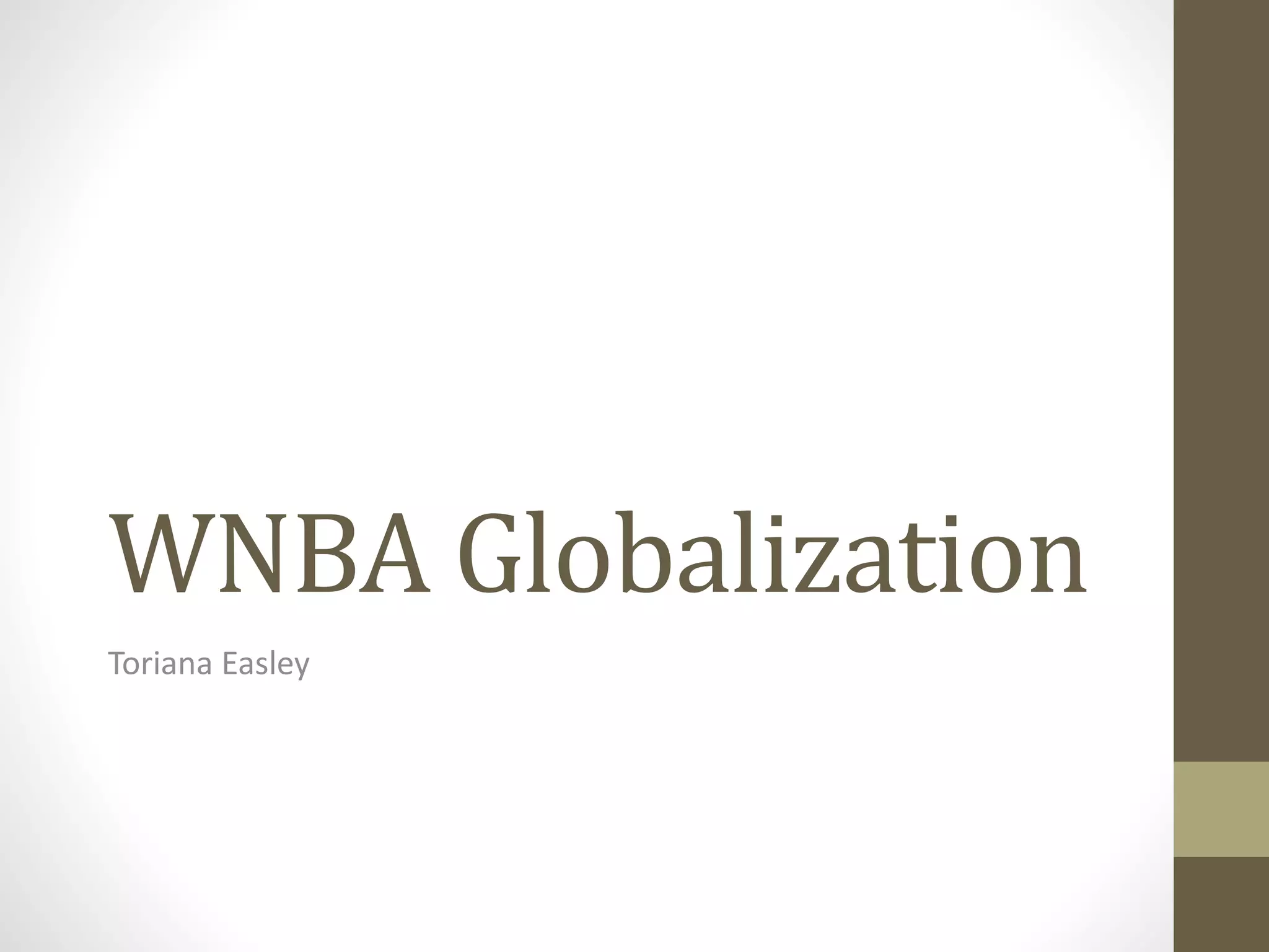 Globalization WNBA | PPT
