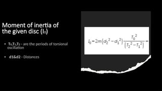 Torision ppt for Rigidity Modulus of a simple Pendulum .pptx