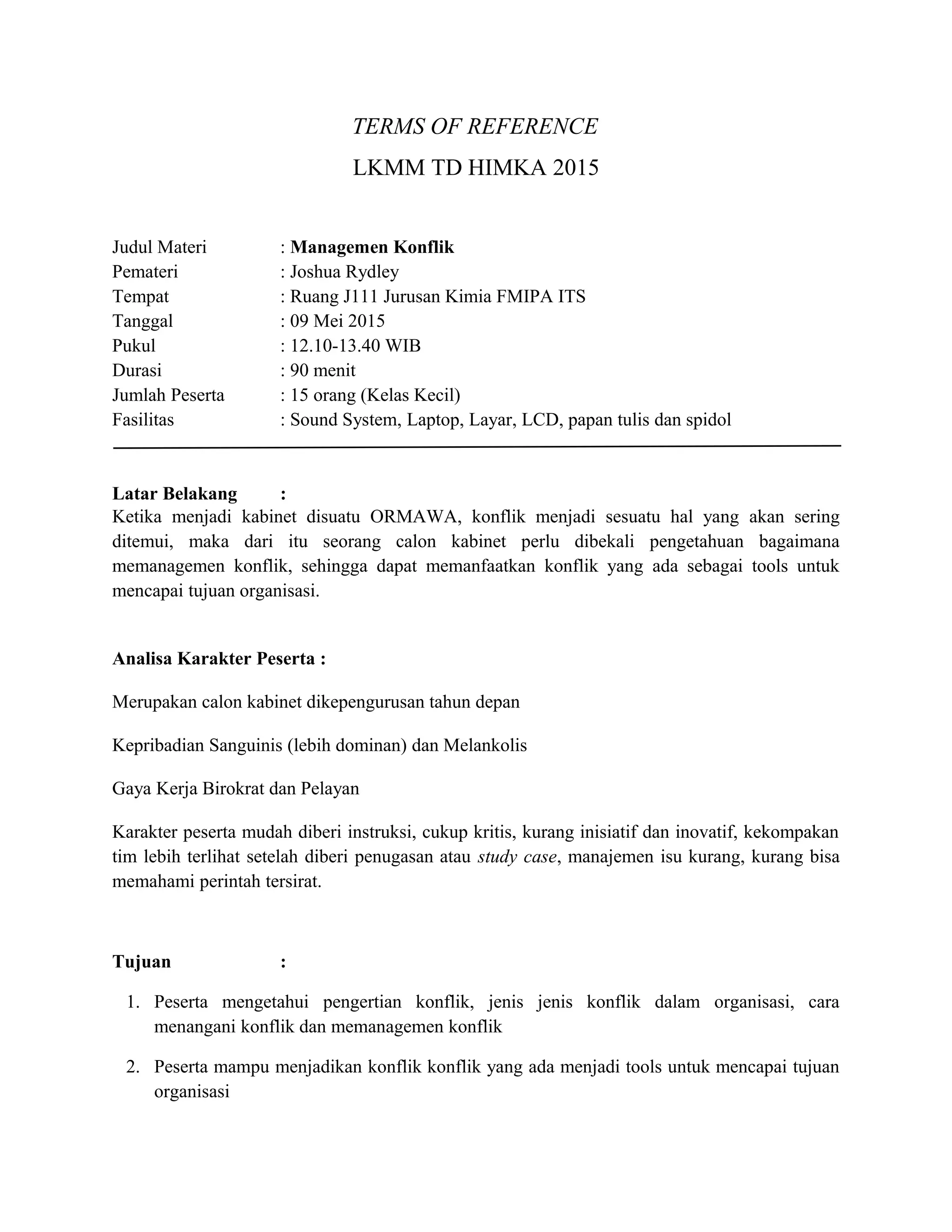 Tor managemen konflik | DOC