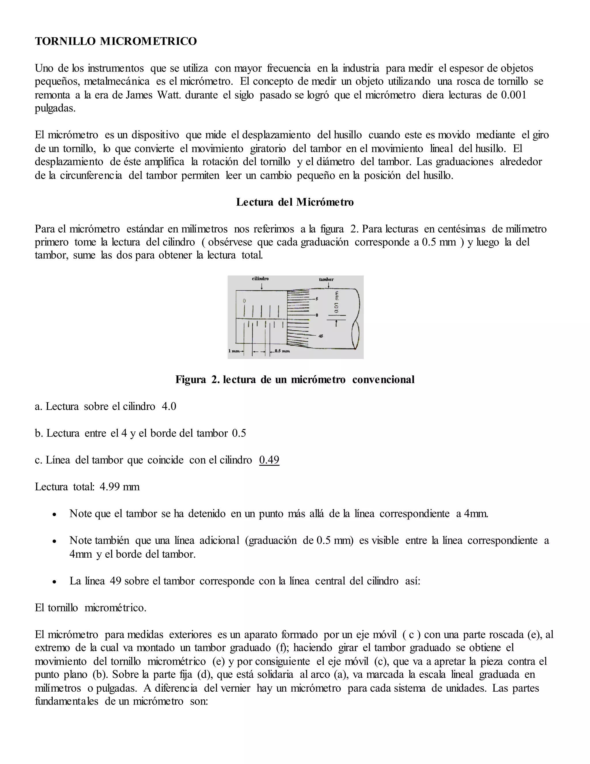 Tornillo micrometrico aparatos de medición | PDF