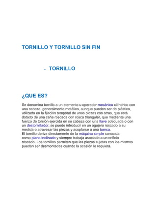 TORNILLO Y TORNILLO SIN FIN. | DOCX