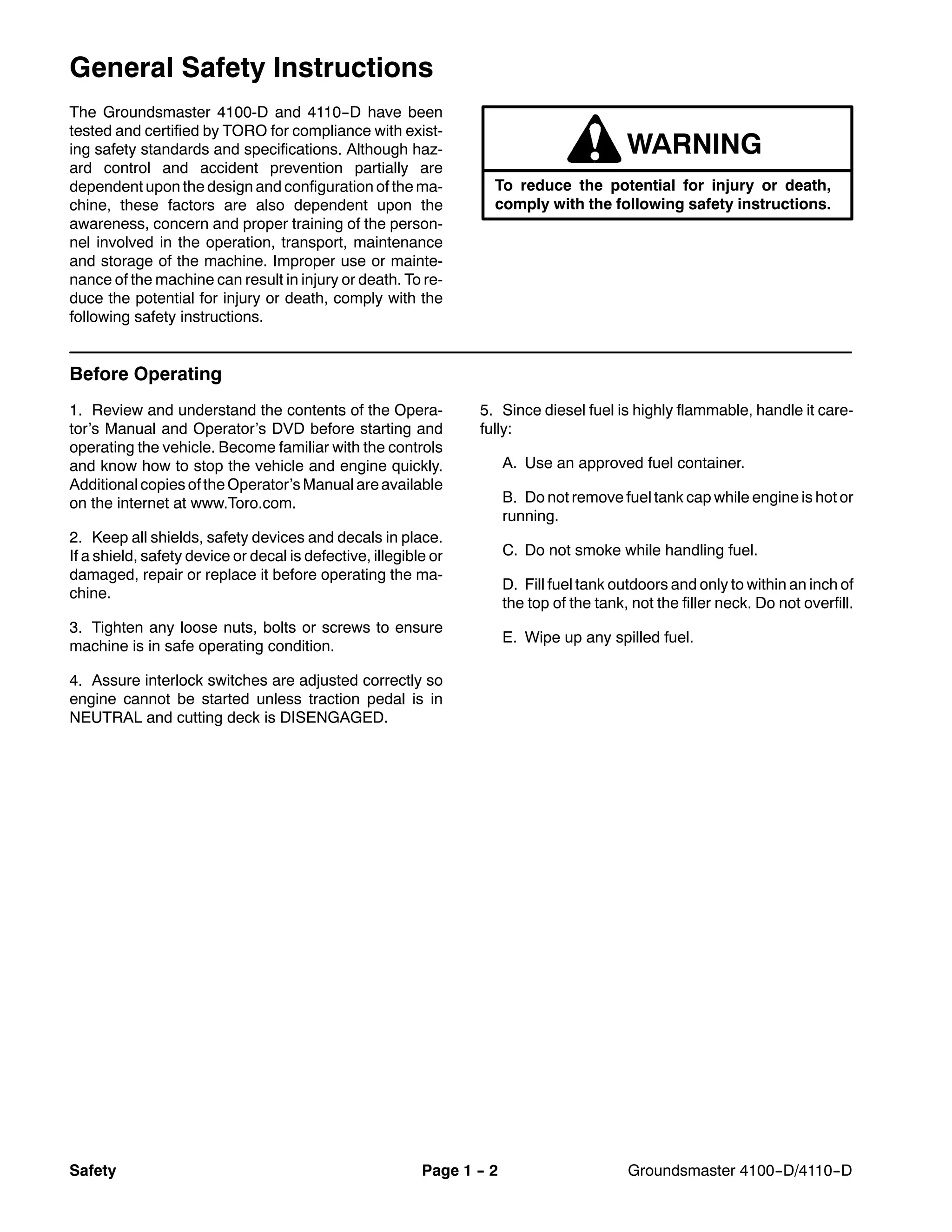 Toro groundsmaster 4110 d (model 30447) service repair manual | PDF