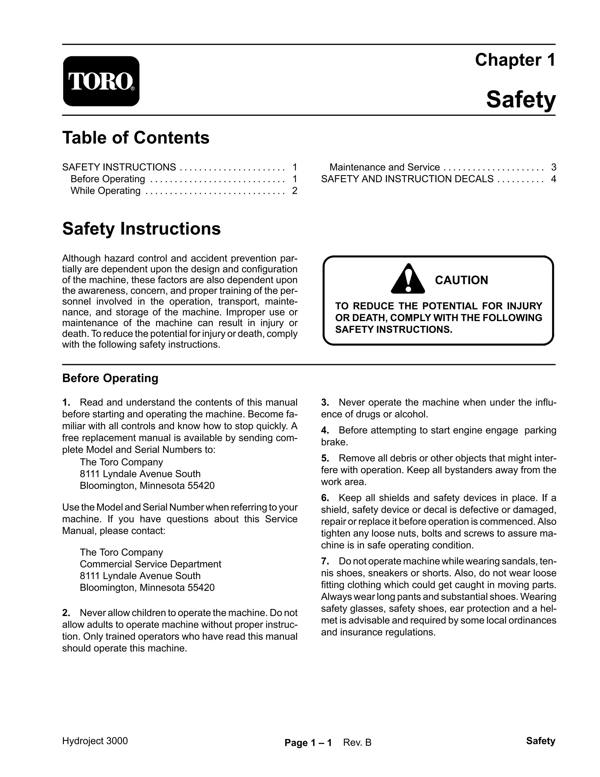 Toro hydroject 3000 service repair manual | PDF