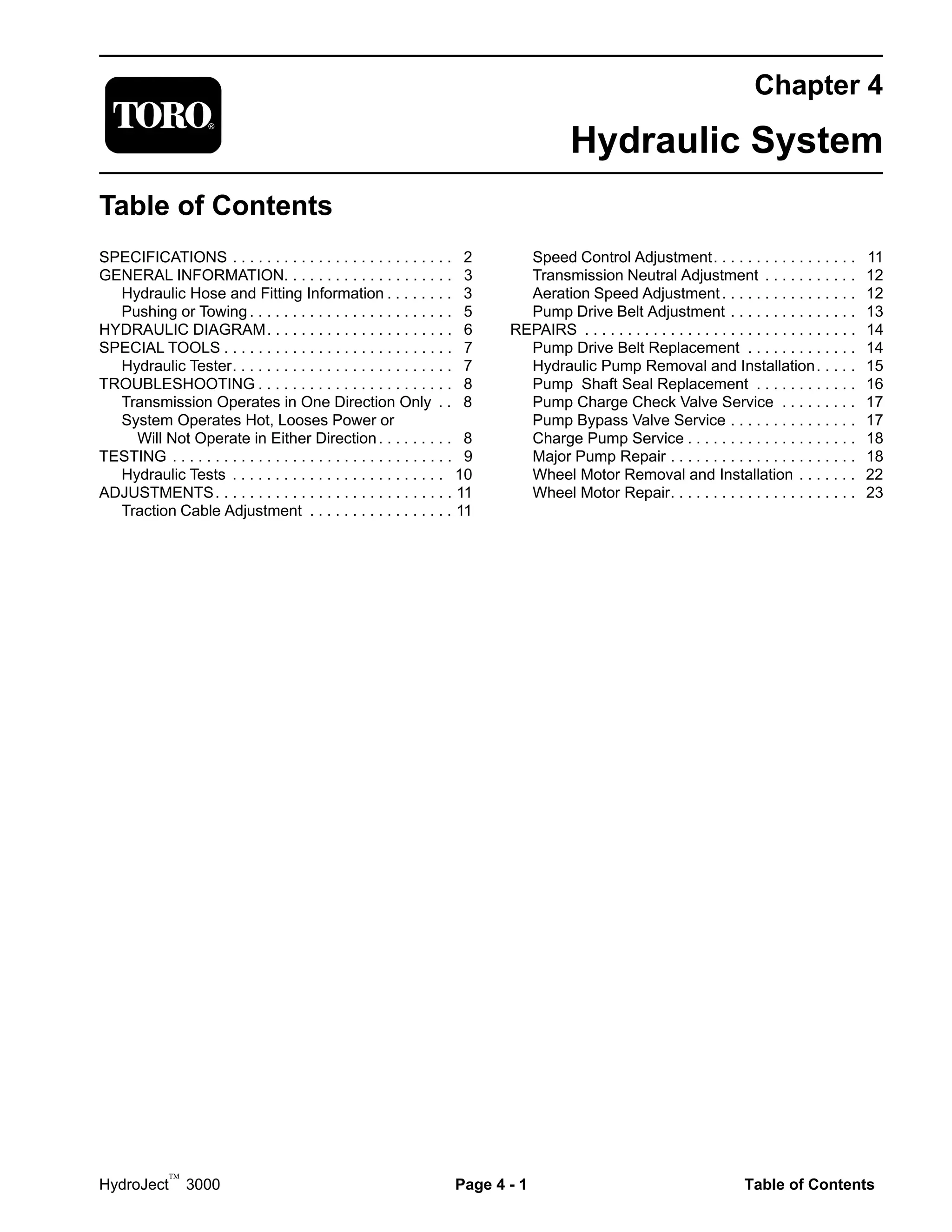 Toro hydroject 3000 service repair manual | PDF