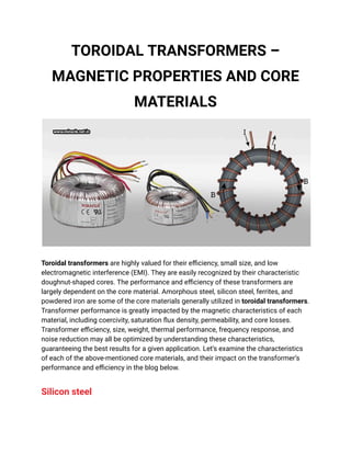 TOROIDAL TRANSFORMERS – MAGNETIC PROPERTIES AND CORE MATERIALS.pdf