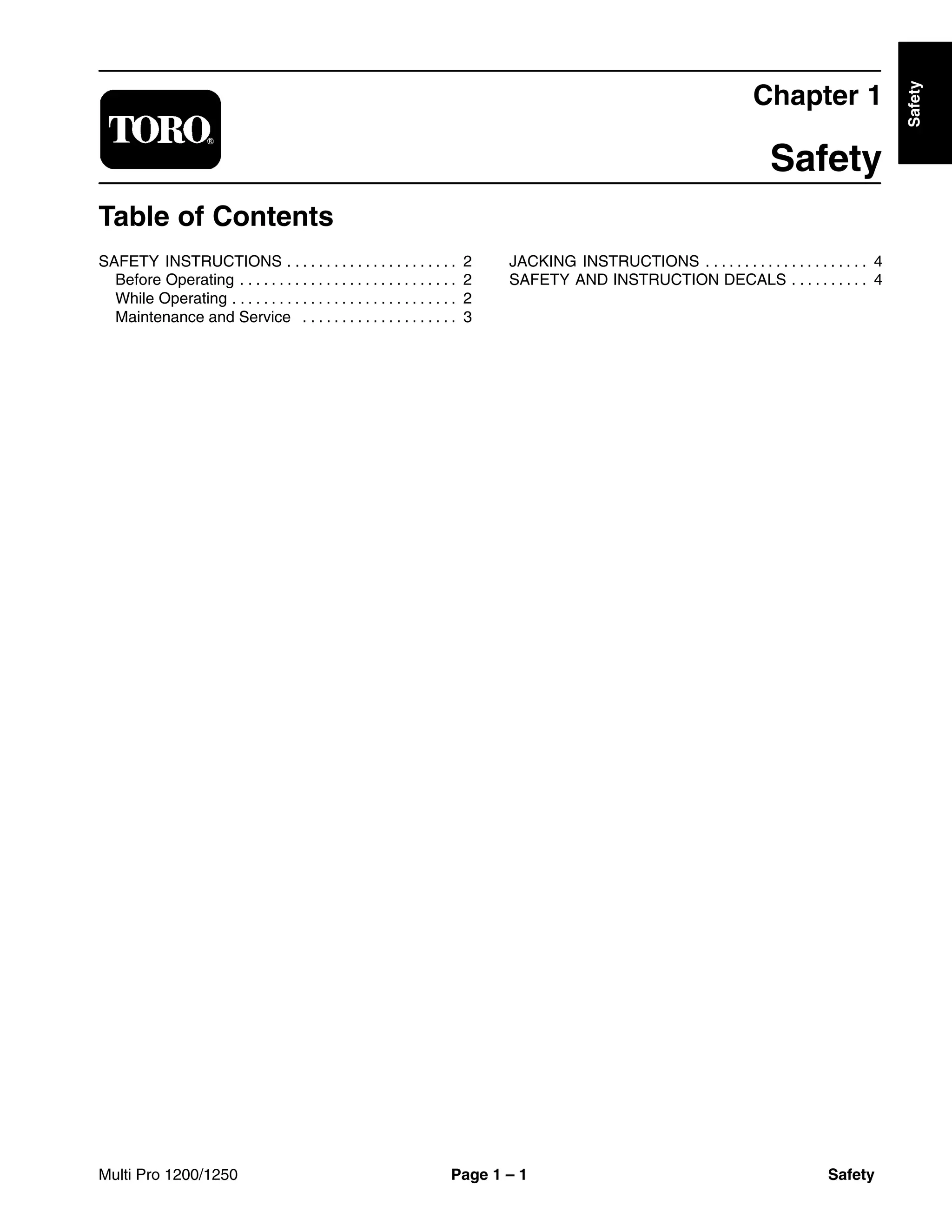 Toro multi pro 1250 sprayer service repair manual | PDF