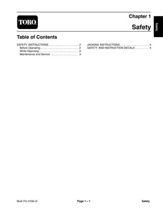 Toro multi pro 5700-d sprayer service repair manual | PDF