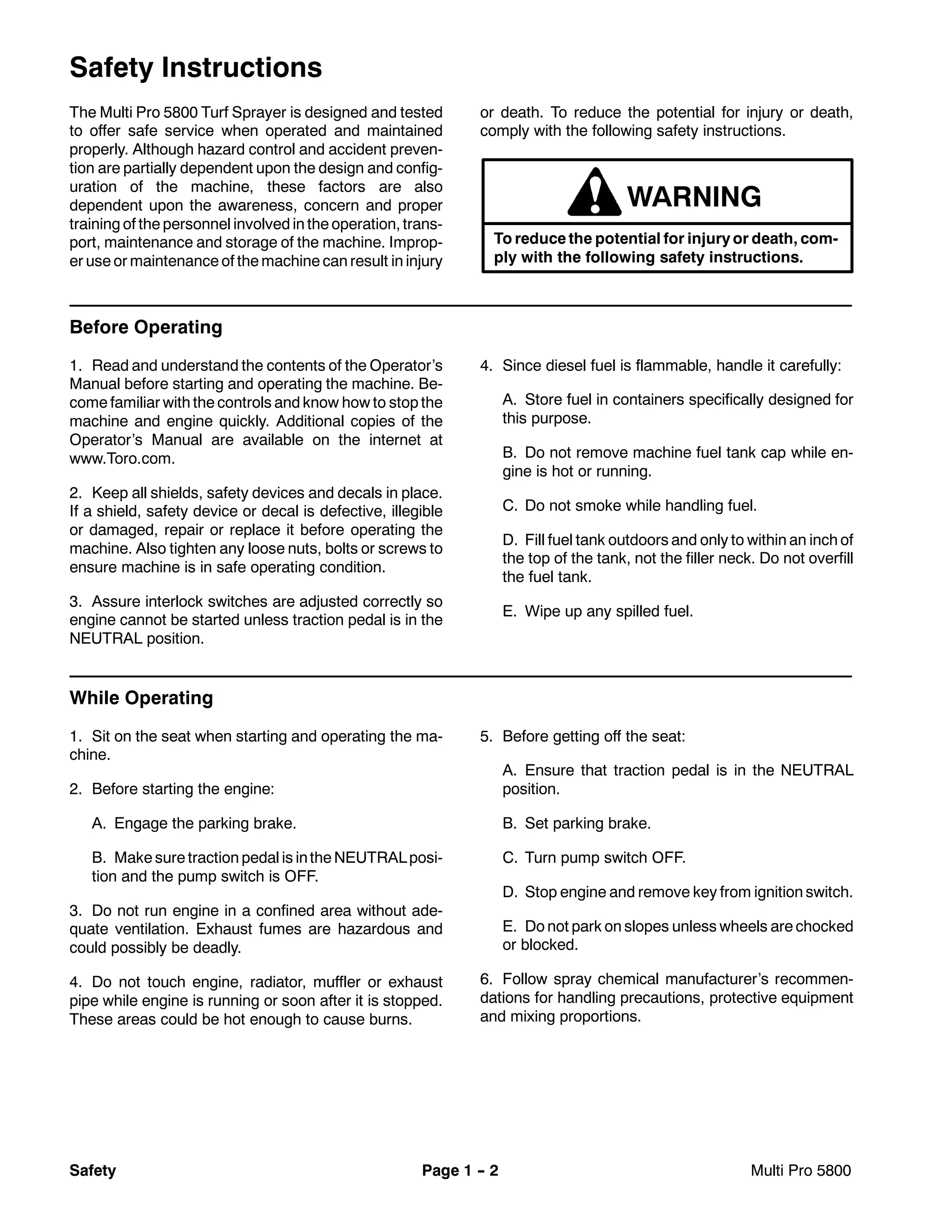 Toro multi pro 5800 sprayer service repair manual | PDF