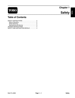 Toro multi pro 5800 sprayer service repair manual | PDF