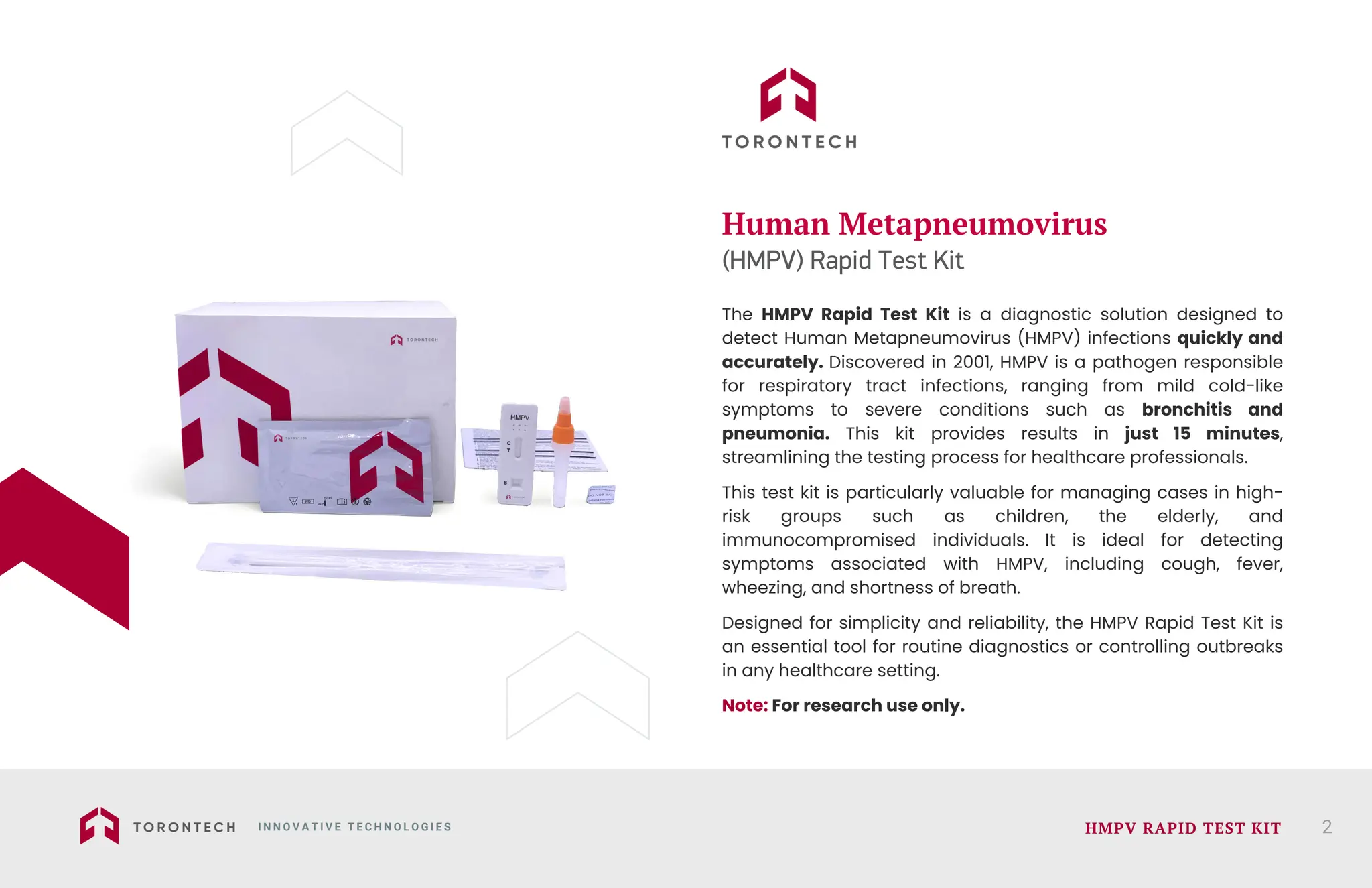 HMPV Test Kit - Human Metapneumovirus Rapid Test Kit | Torontech | PPT