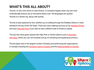 Toronto | PPTX | North America Travel | Travel Locations