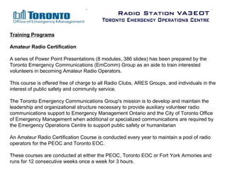 Toronto EmComm Group Tour | PPT