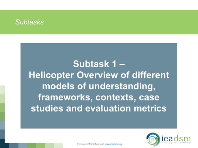 Introduction to IEA DSM Task 24 on behaviour change | PPTX
