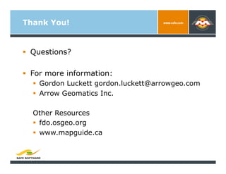 Using FME to move from AutoCAD Map 3D to MapGuide Enterprise with SQL Server | PPT