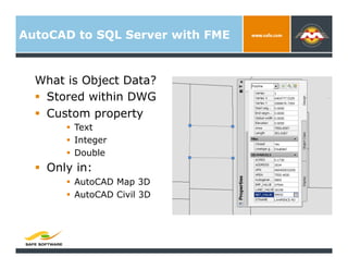 Using FME to move from AutoCAD Map 3D to MapGuide Enterprise with SQL Server | PDF
