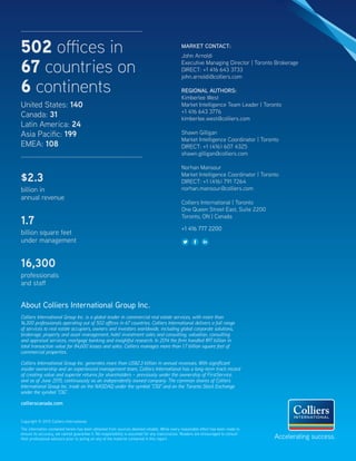 Colliers Toronto office market report 2015 q3 | PDF