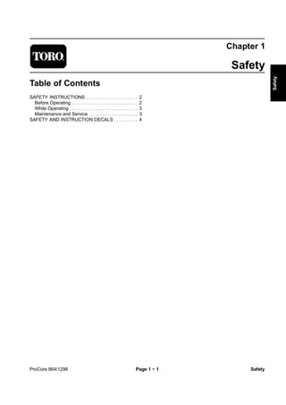 Toro pro core 864 1298 service repair manual | PDF