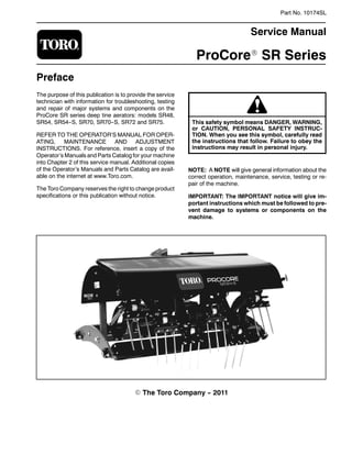 Toro pro core sr70 s service repair manual | PDF