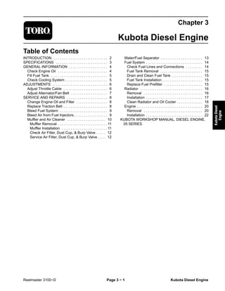 Toro reelmaster 3100 d mower service repair manual | PDF