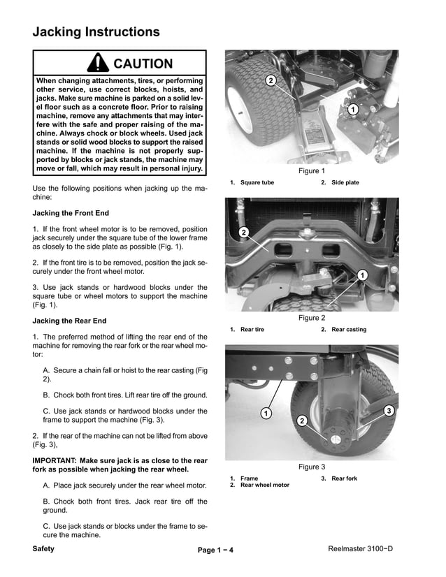 Toro reelmaster 3100 d mower service repair manual | PDF