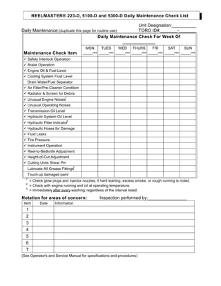 Toro reelmaster 5100 d mower service repair manual | PDF