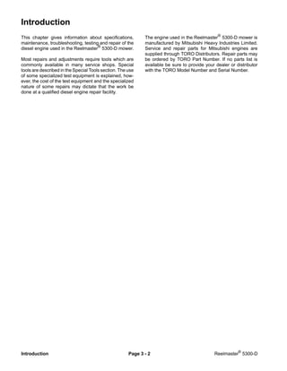 Toro reelmaster 5300 d mower service repair manual | PDF | Commercial ...